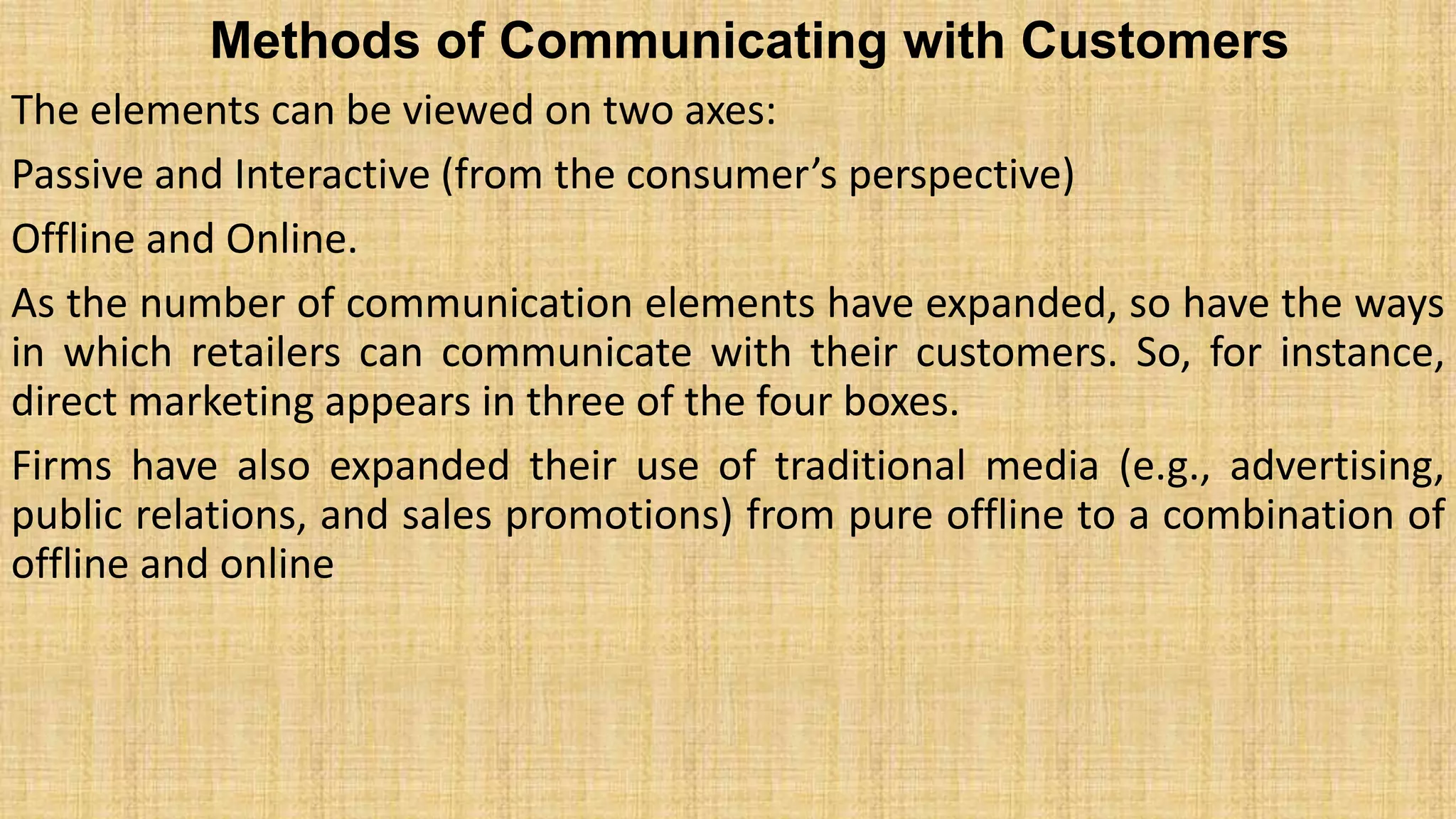 16 retail communication mix | PPTX