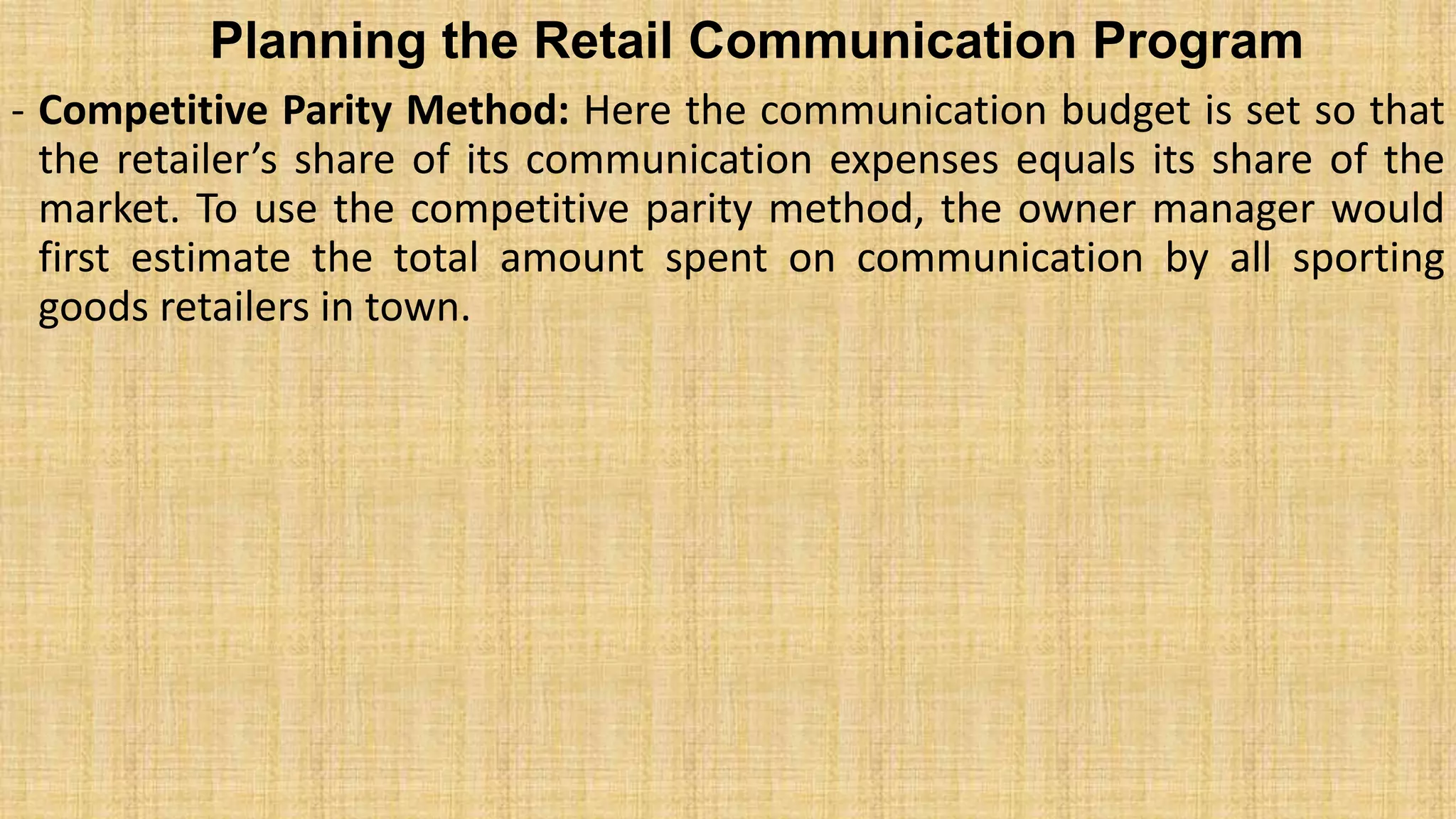 16 retail communication mix | PPTX