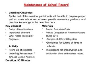 16 school record by g.h. shakir | PPTX
