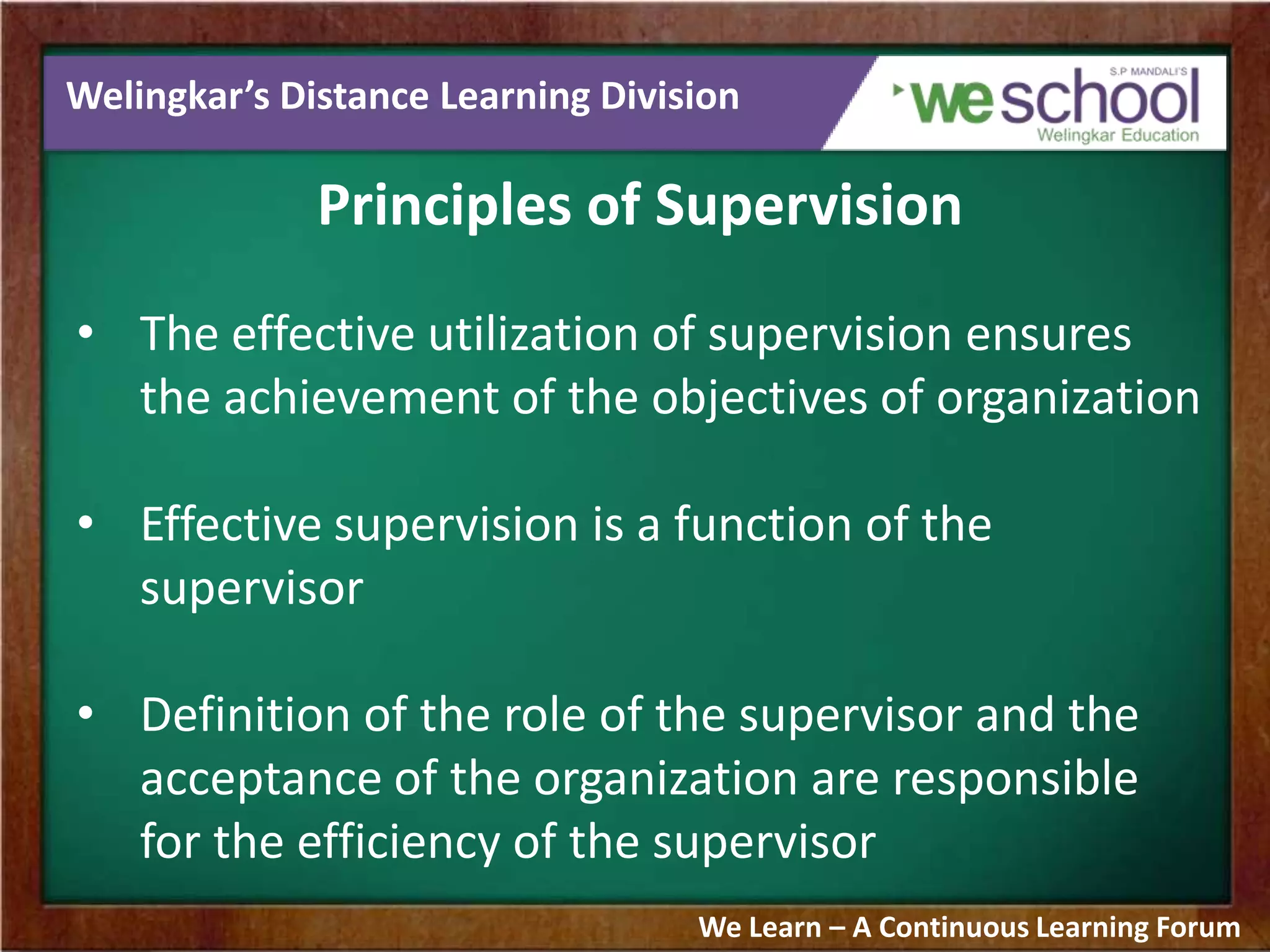 Art of Supervision - Principles of Management | PPTX