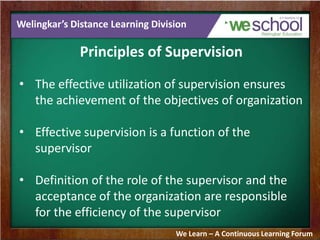 Art of Supervision - Principles of Management | PPTX