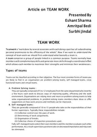 Team work | PDF