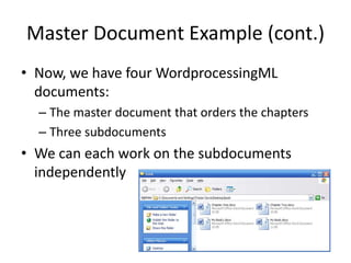 16 wordprocessing ml subject - odds and ends | PPT