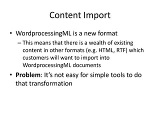 16 wordprocessing ml subject - odds and ends | PPT