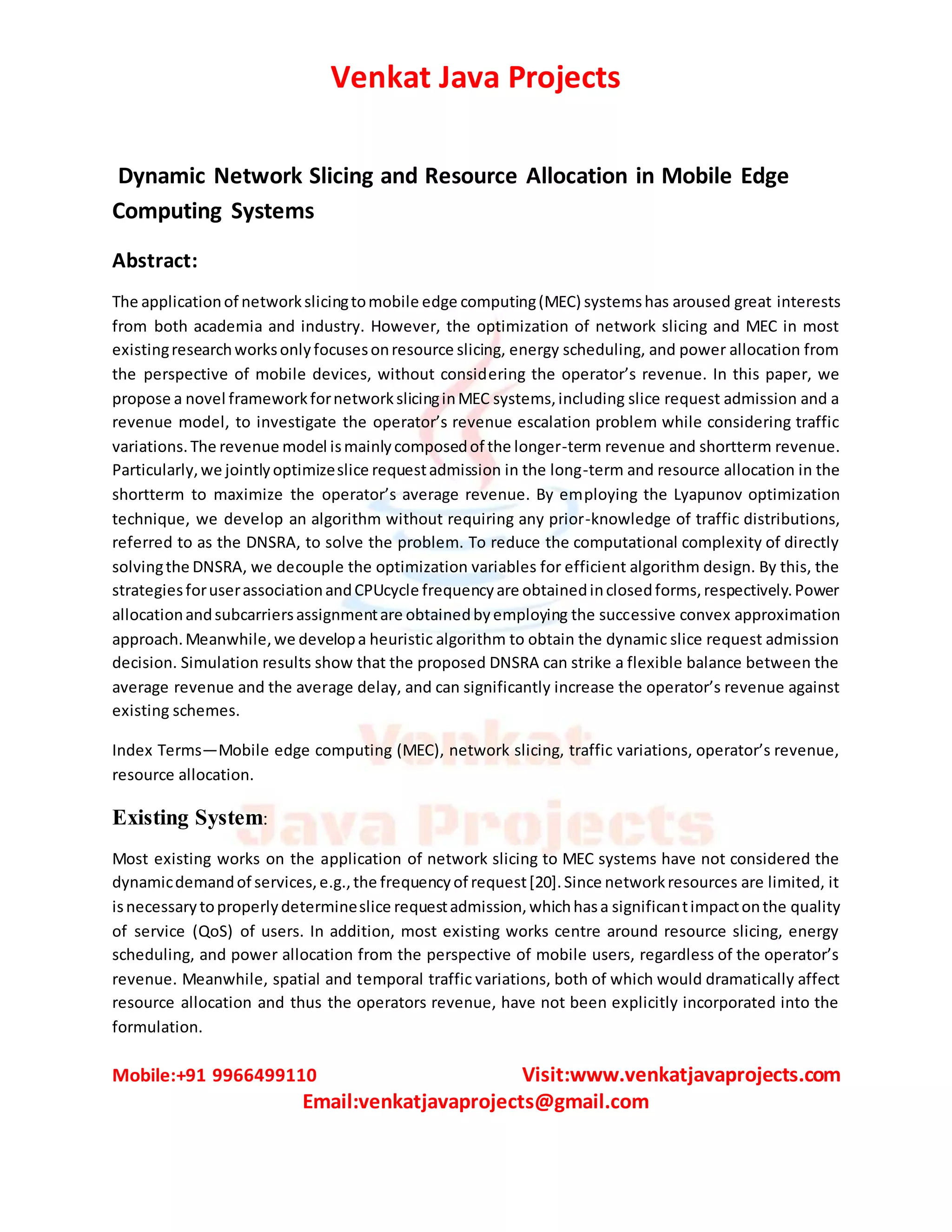 dynamic network slicing and resource allocation in mobile edge computing systems | PDF | Free ...