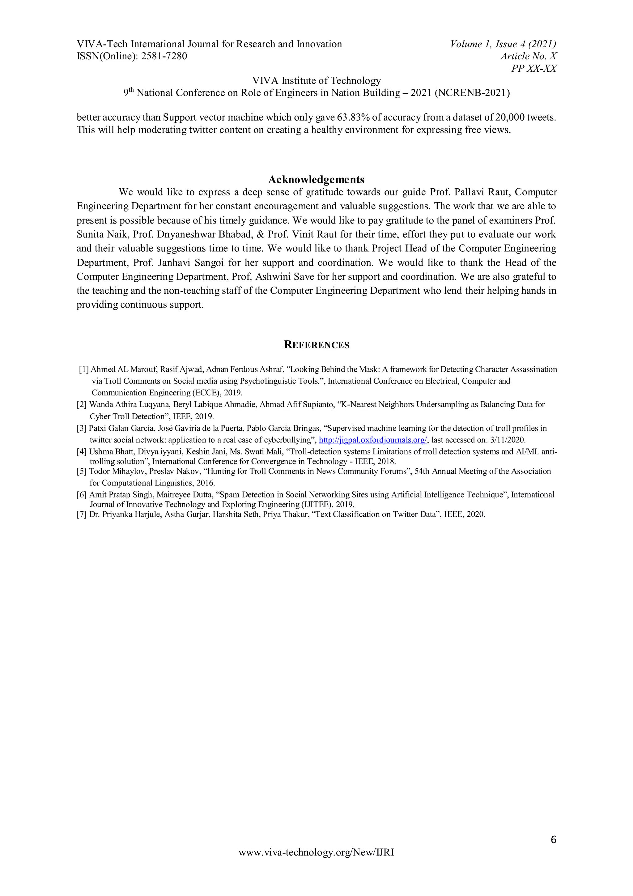 Categorize balanced dataset for troll detection | PDF