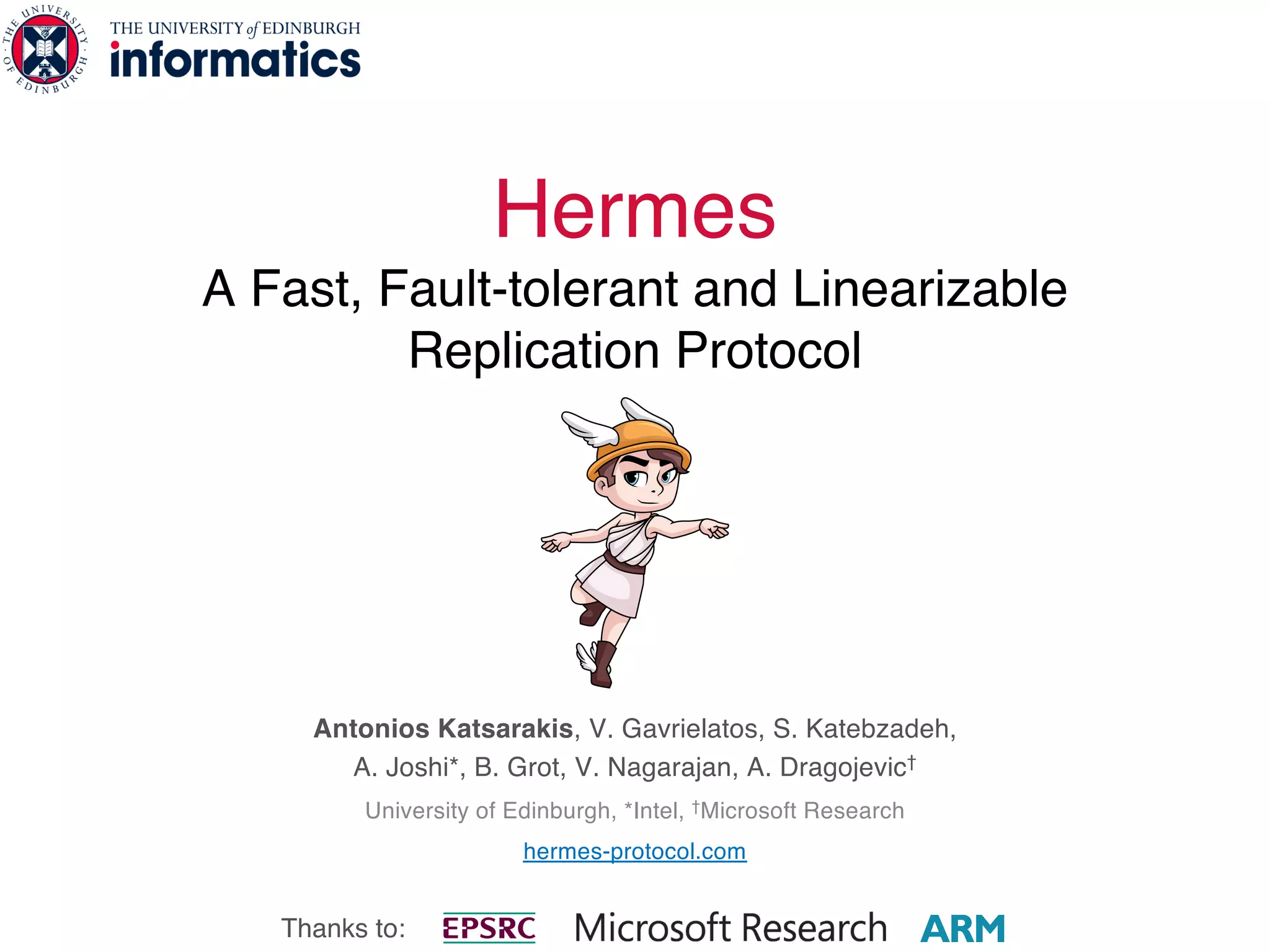 Hermes Reliable Replication Protocol - ASPLOS'20 Presentation | PDF