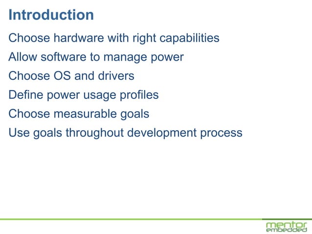 Power Management in Embedded Systems | PPTX | Operating Systems | Computer Software and Applications