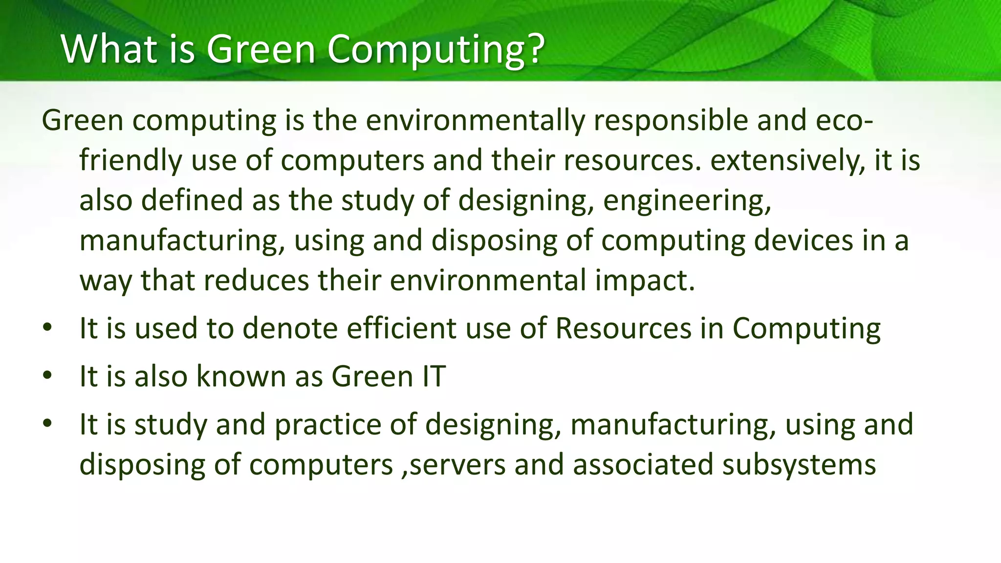 Green Computing | PPTX