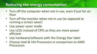 Green Computing | PPTX | Desktops | Computing