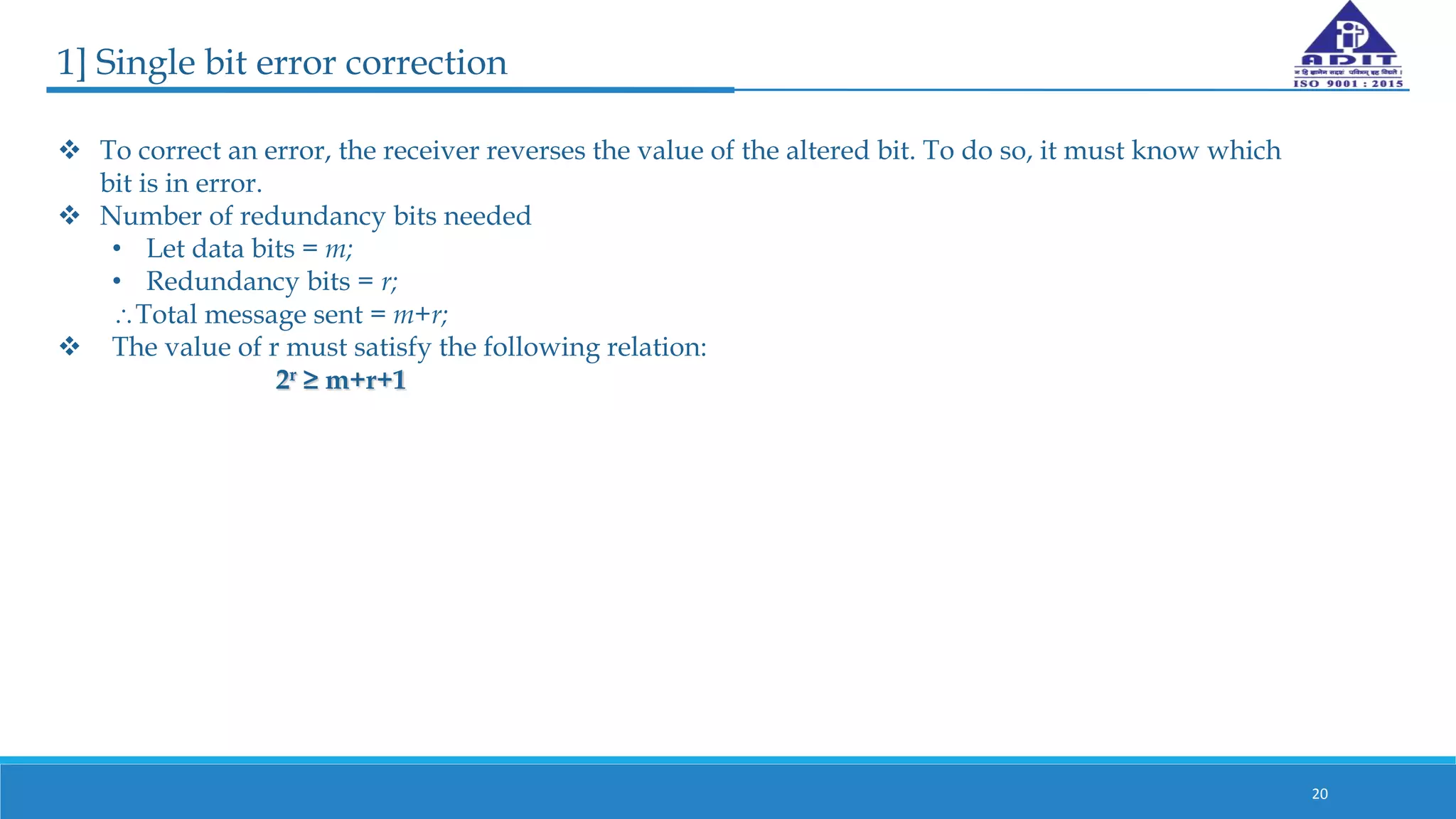 Error Detection And Error Correction Codes Pptx Computer Networking