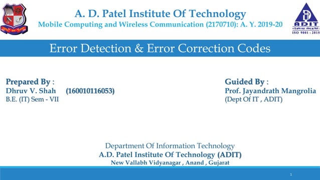 Error Detection And Error Correction Codes Pptx Computer Networking Computing