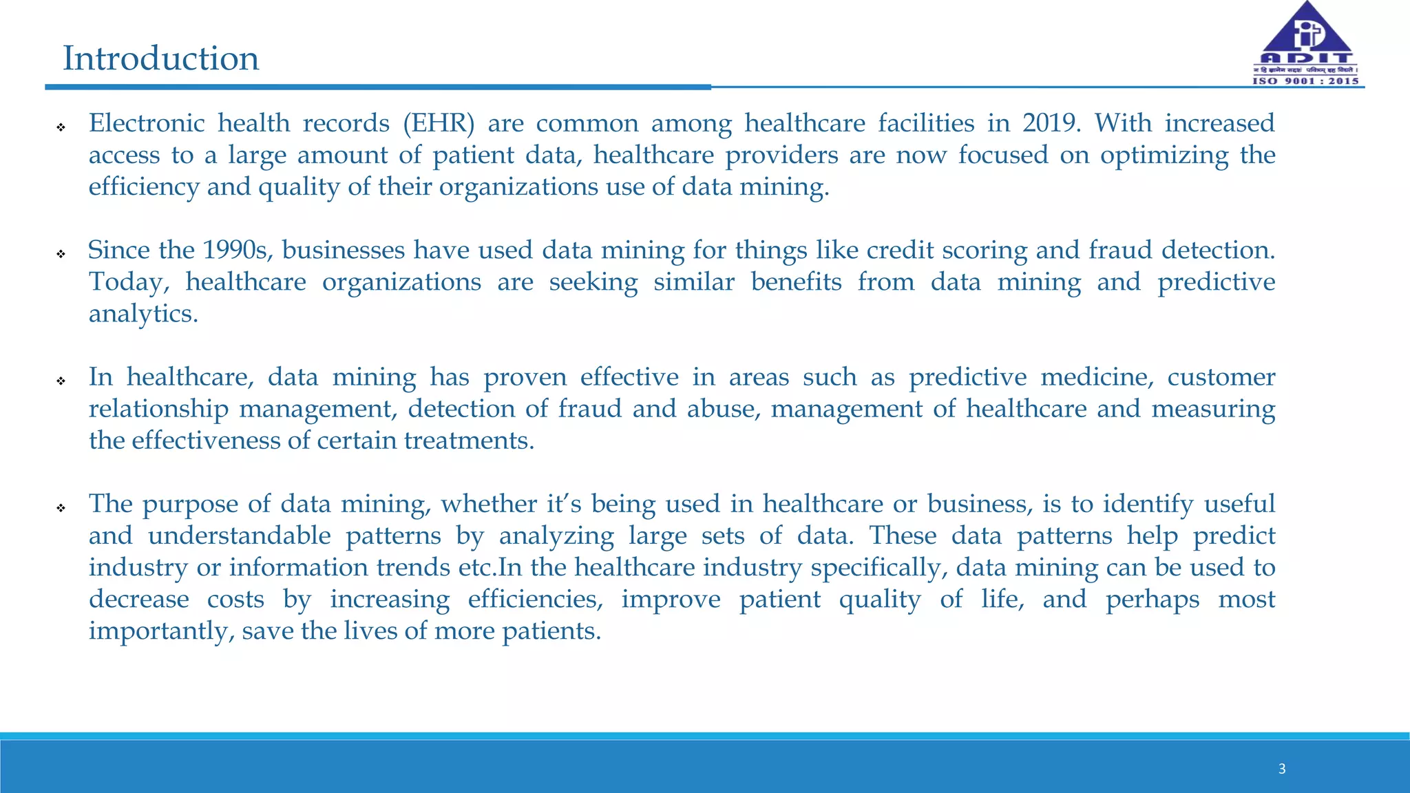 Data Mining in Health Care | PPTX