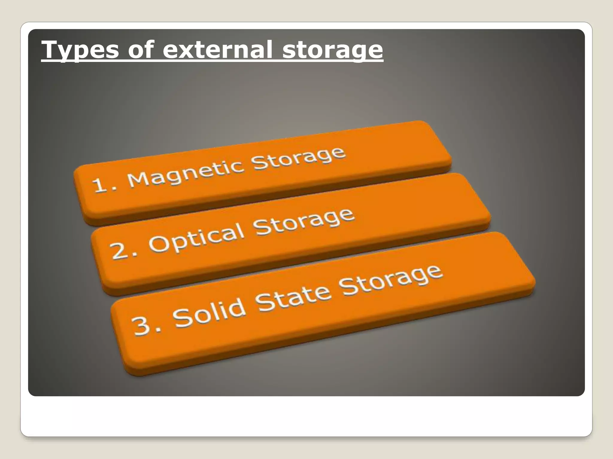 EXTERNAL STORAGE OF A COMPUTER SYSTEM | PPTX