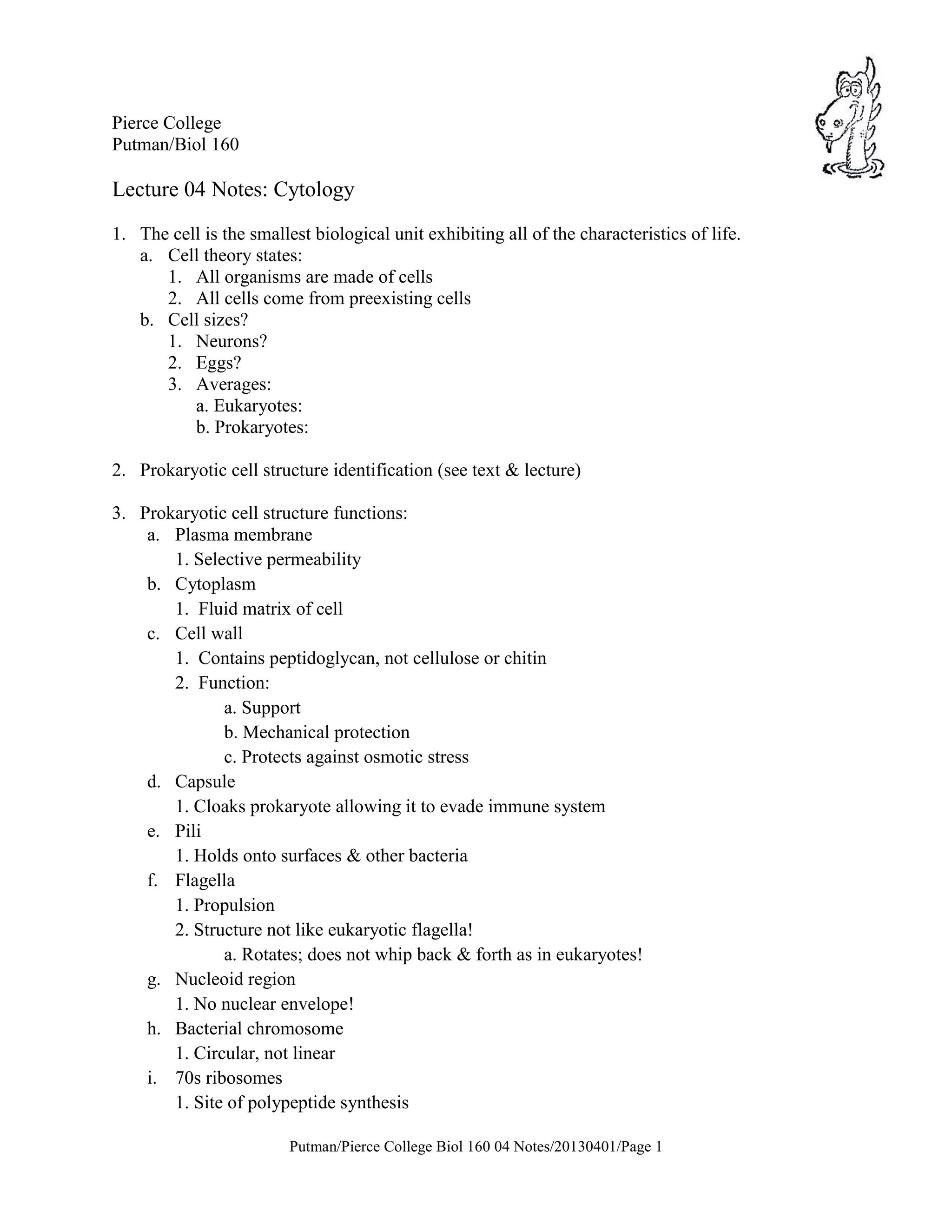 160 04b notes cytology | PDF