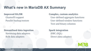 M|18 What's New in the MariaDB AX Platform | PDF