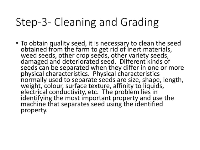 Steps involve in Seed processing | PPTX