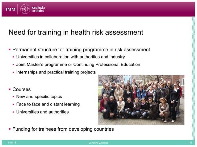 Beyond traditional learning - ways to stay up-to-date on health risk ...
