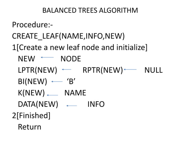 Balanced trees | PPTX | Programming Languages | Computing