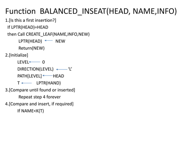 Balanced trees | PPTX | Programming Languages | Computing