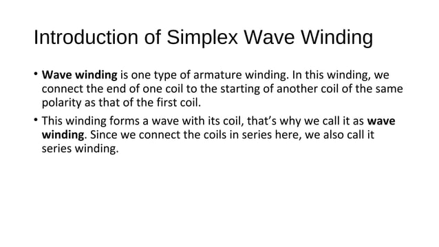 Simplex wave winding_electrical engineering | PPT