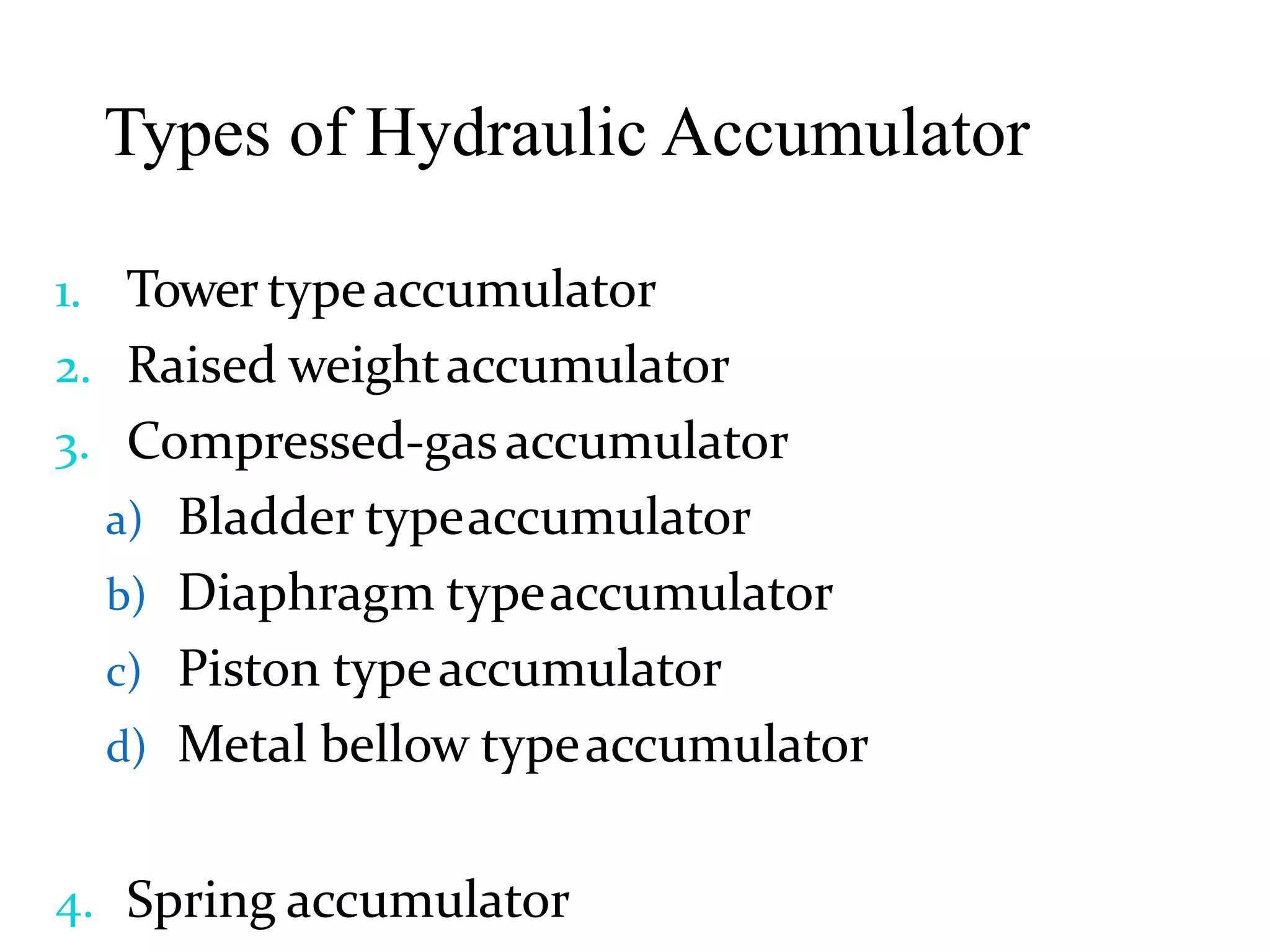 Fluid Power Engineering "Hydraulic Accumulator" | PPTX
