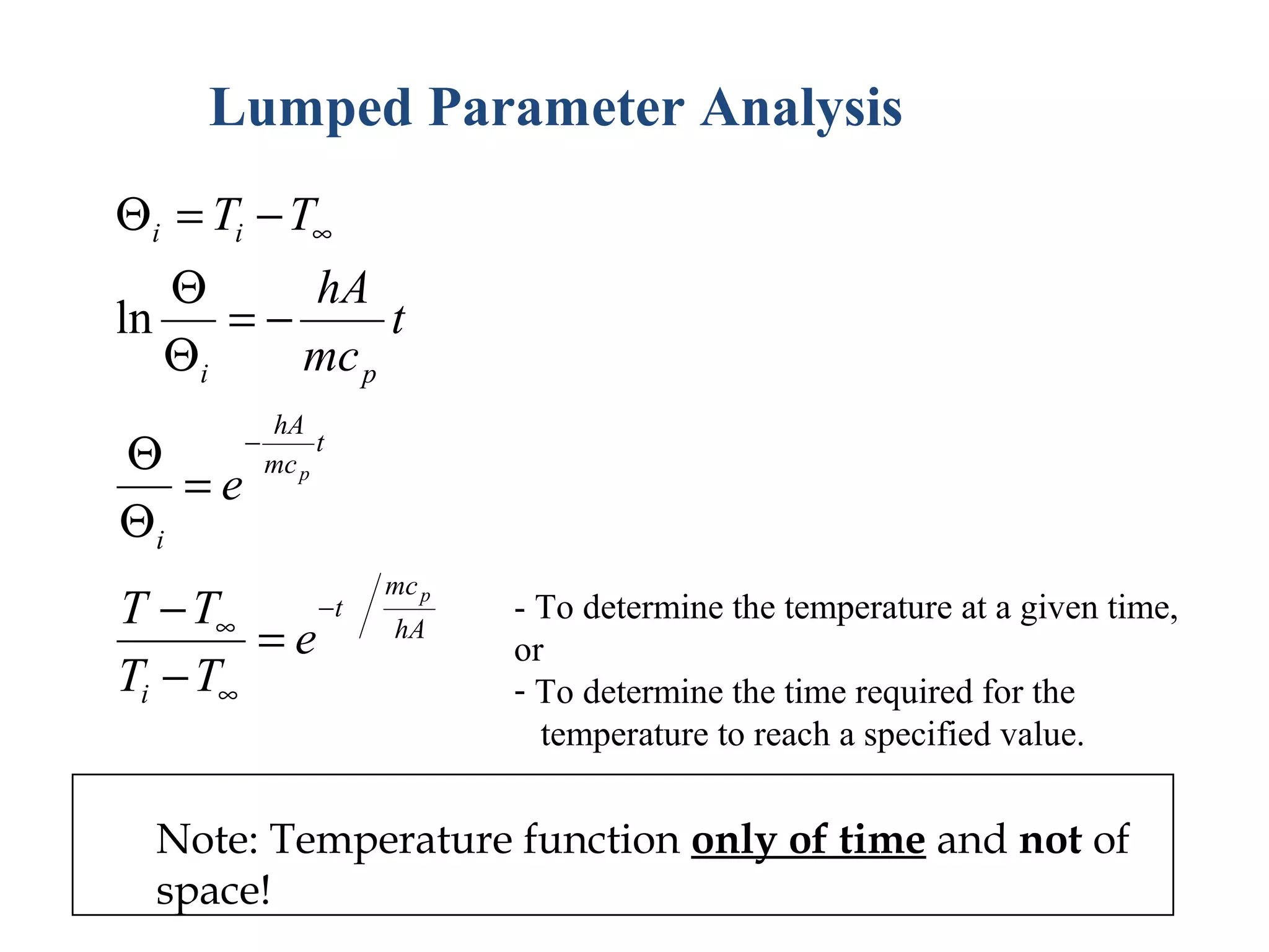 Heat Transfer Lumped Parameter Analysis Ppt