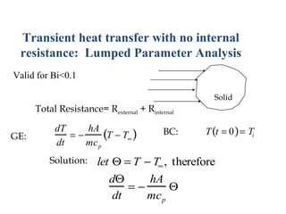 :Heat Transfer "Lumped Parameter Analysis " | PPT