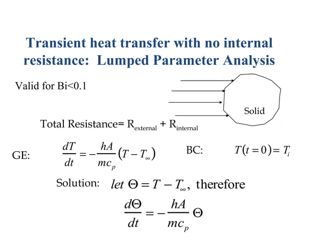 :Heat Transfer "Lumped Parameter Analysis " | PPT