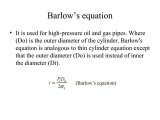 Design of Machine Element "Thick Wall Pressure Vessel " | PPT
