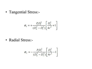 Design of Machine Element "Thick Wall Pressure Vessel " | PPT