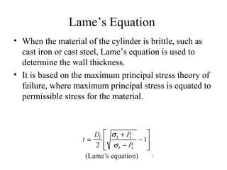 Design of Machine Element "Thick Wall Pressure Vessel " | PPT