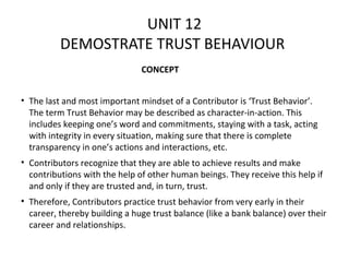 Demostrate Trust Behaviour-CPD | PPT