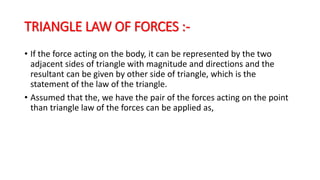 MECHANICS OF SOLIDS(coplanar concurrent forces) | PPT