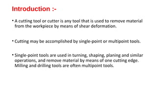 MANUFACTURING PROCESS -1(cutting tool nomenclature) | PPT