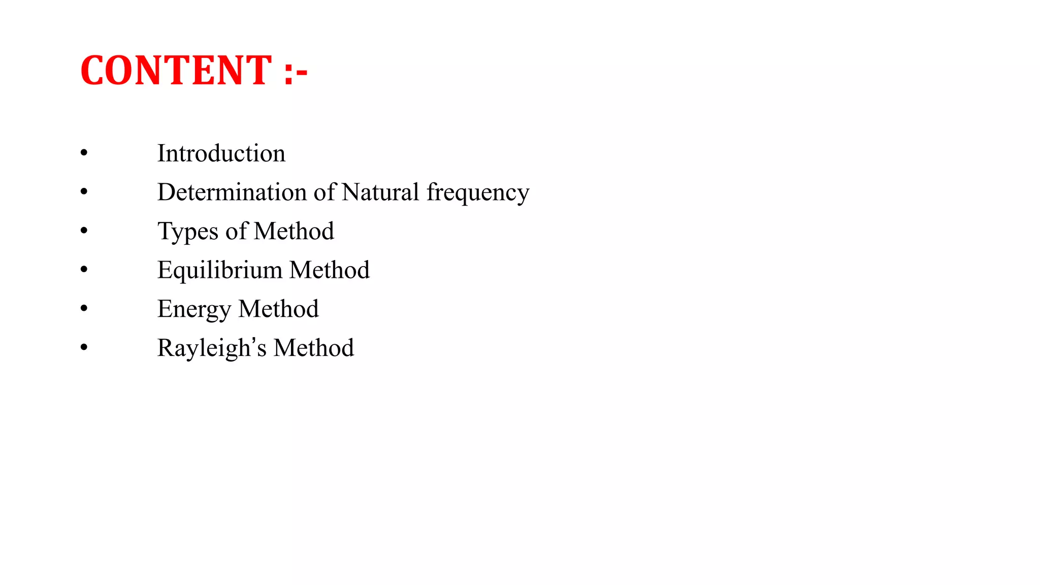 Equilibrium, Energy and Rayleigh’s Method | PPTX