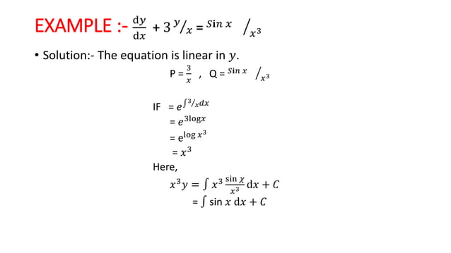 LINEAR DIFFERENTIAL EQUATION AND BERNOULLIS EQUATIONS