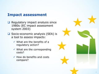 Regulatory impact assessment using socio-economic analysis | PPT