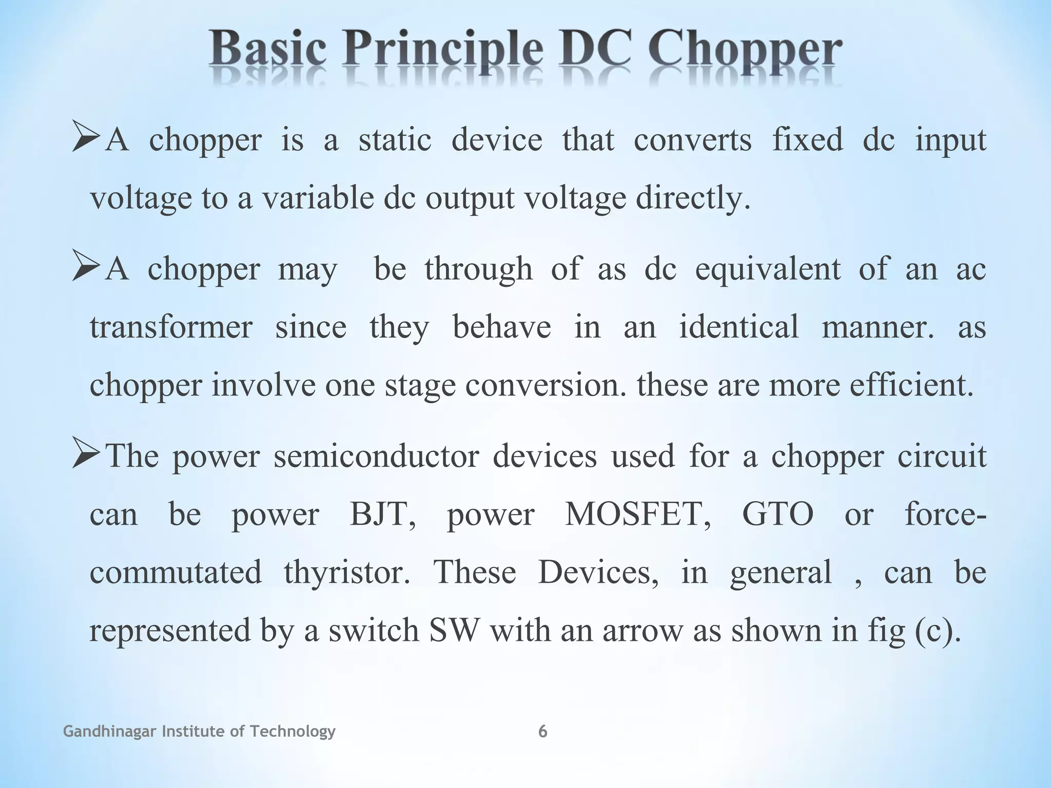 Basic Principle of dc chopper | PPT