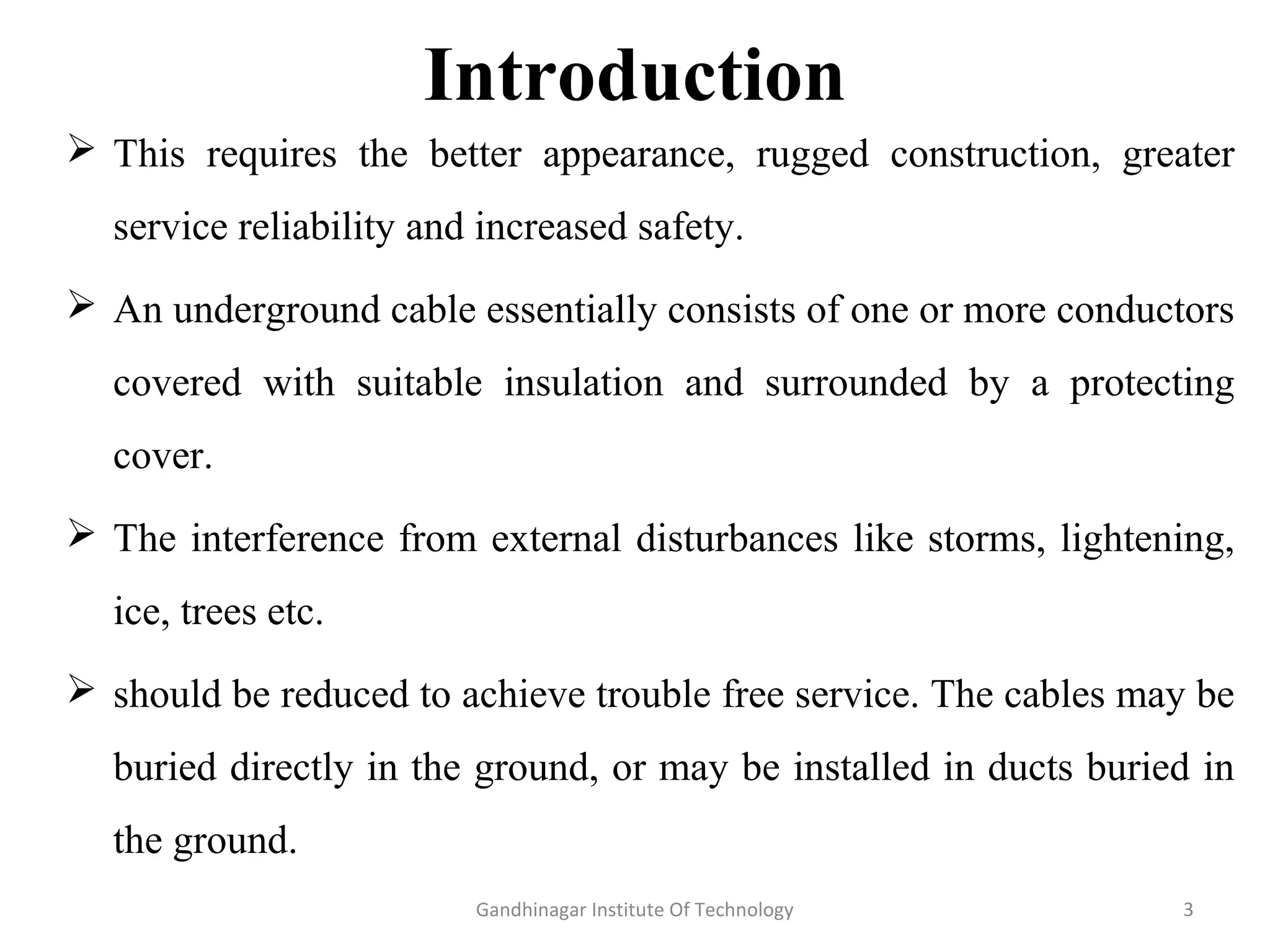 construction of underground cable | PPT
