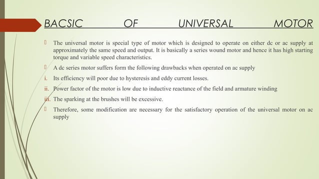 universal motor | PPT