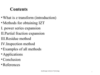 inverse z transfer (izt) | PPT