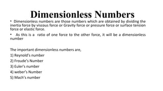 Dimensionless analysis & Similarities | PPT