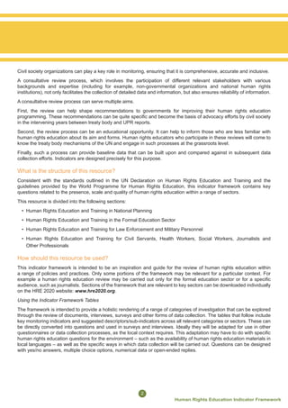 Human Rights Education Indicator Framework_FINAL | PDF