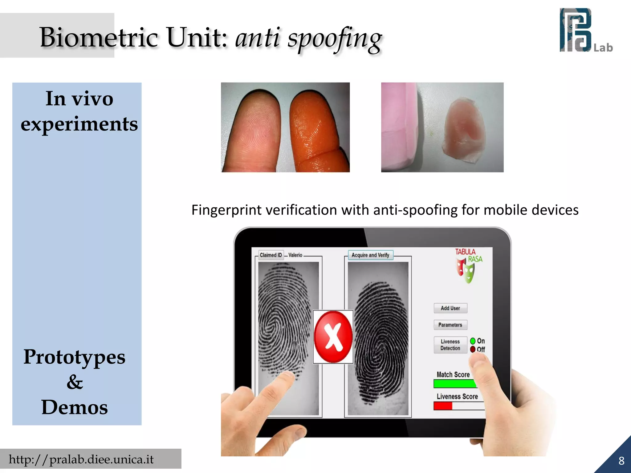 The Biometric Unit of PRA Lab @ University of Cagliari | PPT