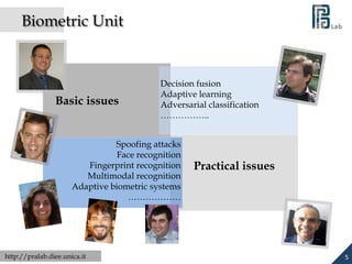 The Biometric Unit of PRA Lab @ University of Cagliari | PPT