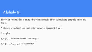 Thoery of Computaion and Chomsky's Classification | PPTX
