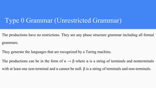 Thoery of Computaion and Chomsky's Classification | PPTX