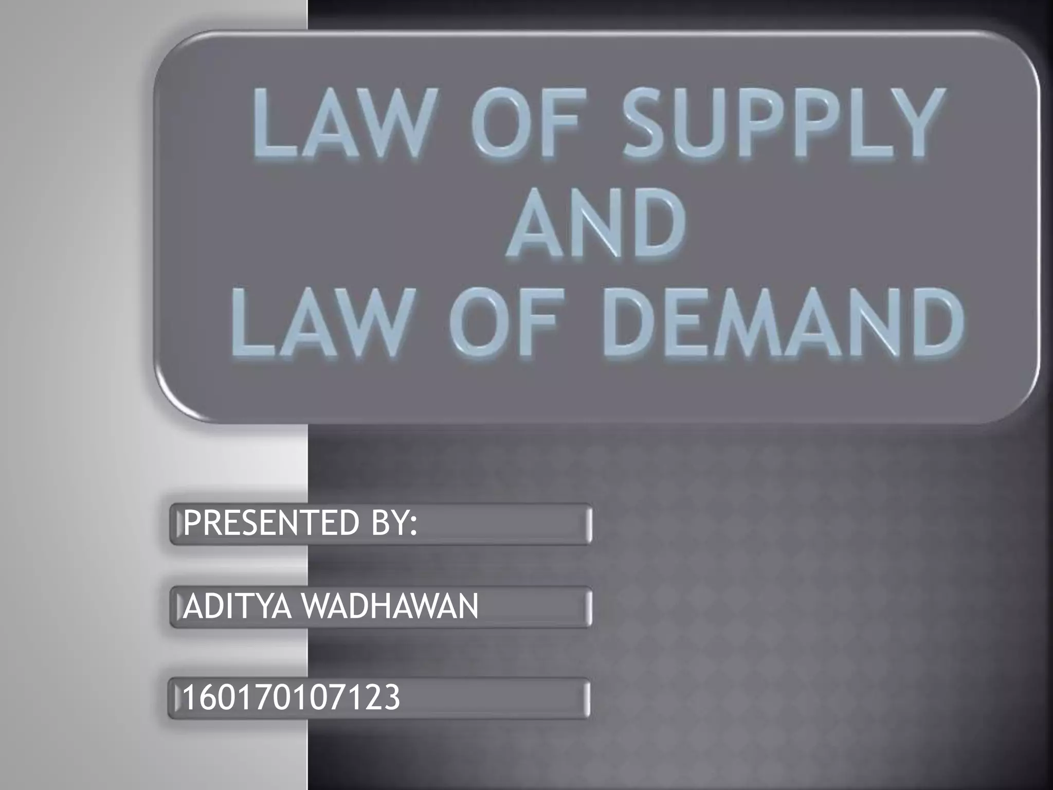 Law of Supply and Law of Demand | PPT
