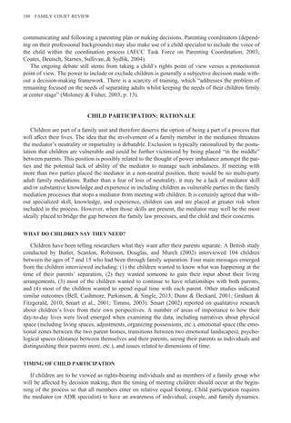 The voice of children in family law: The child centred continuum ...